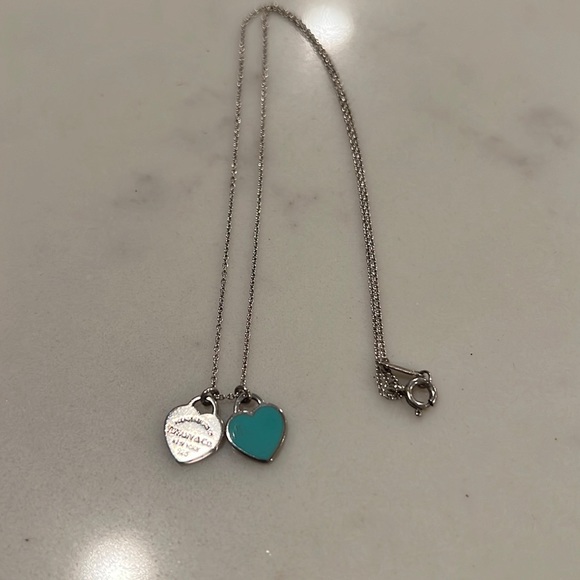 Tiffany & Co. | Jewelry | Tiffany Blue Double Heart Tag Pendant | Poshmark